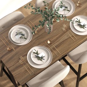 HOMCOM Barový stůl s barovou židlí, 5dílný jídelní set, kuchyňský stůl, bistro stůl se 4 židlemi, barový set do kuchyně, obývacího pokoje, ocel, béžo…