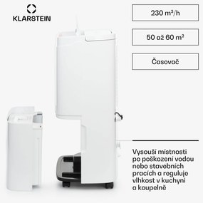 Klarstein DryFy Pro Connect Smart, Odvlhčovač vzduchu,  Wi-Fi, Kompresní, 30 l/d, 50–60 m², Bílý