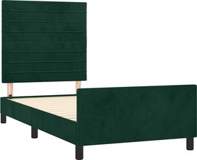 Rám postele bez matrace tmavě zelená 100 x 200 cm samet 3125803