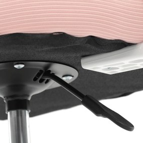 Dětská židle s podnožkou MARCO - růžová síťovina