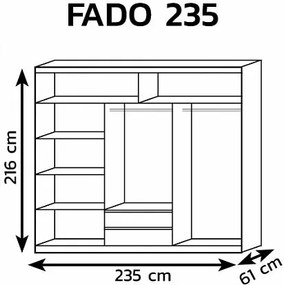 Šatní skříň Fado 235
