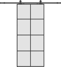 Posuvné dveře se sadou kování černé 90x205 cm ESG Glass 3375865