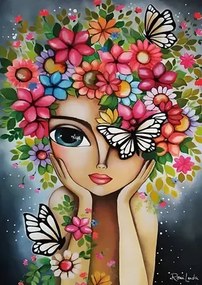 MAGNOLIA Puzzle Dívka s květinami / 1000 dílků / 48 x 68 cm