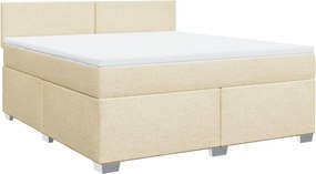 Box spring postel s matrací krémová 180x200 cm textil 3288265