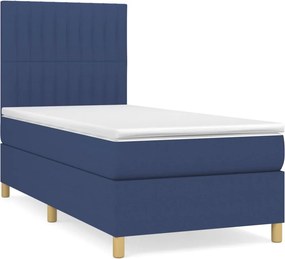 Box spring postel s matrací modrá 90x190 cm textil 3142463