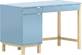 Dětský psací stůl MODEL se šuplíky a skříňkou Zvolte barvu: Světle modrá s bílým úchytem, Zvolte rozměr: 100x60 cm, Zvolte stranu: Levá