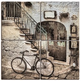 Obraz na plátně - Stará ulice v Itálii - čtverec 3153FE (60x60 cm)