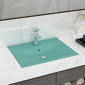 Luxusní umyvadlo otvor na baterii bledě zelené 60x46cm keramika 147024