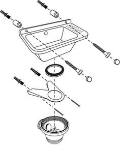 Technický dřez - závěsná výlevka ZLEW 55 (55x34 cm) Hydroland