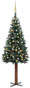 Úzký vánoční stromek s LED a sadou koulí zelený 150 cm,  3077815 HangarStore.cz