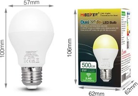LED Solution Mi-Light MiBoxer RF LED žárovka CCT 6W E27 FUT017