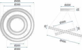 Toolight - LED stropní svítidlo + dálkové ovládání APP418-CP, chromová, OSW-65016