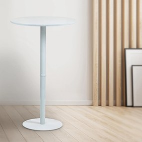 Barový stůl Hereford kulatý 75 cm – bílá/bílá