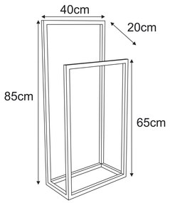 Stojan na ručníky do koupelny KS-61 černý 85x40x20 cm
