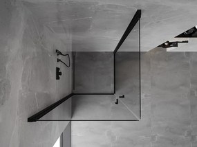 Mexen Mist-B Duo, 2-křídlý ​​výklopný sprchový kout 95 x 95 cm, čiré sklo, černý profil, 8A2-095-095-70-00