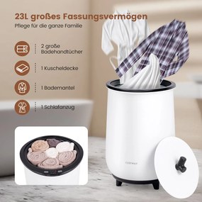 Costway 23 L Elektrický ohřívač ručníků s 3 úrovně ohřevu Ohřívač sušáku ručníků