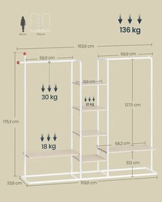 Otevřená šatní skříň RGR012K01