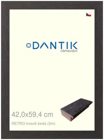 DANTIK rámeček 42x59,4 | RETRO tmavě šedá (Plexi Čiré)