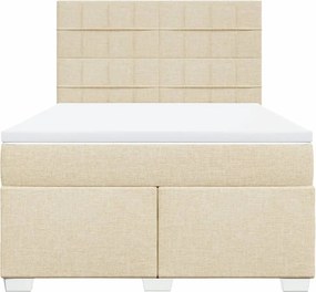 Box spring postel s matrací krémová 140x190 cm textil 3292788