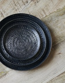 Podnos Rattan Black Ø 16 cm