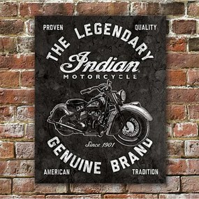 Plechová cedule Indian Motorcycles - Legendary 40 cm x 32 cm