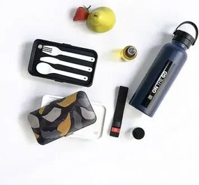 Iris Barcelona Obědový box s příborem Bento 1.2 l hnědý