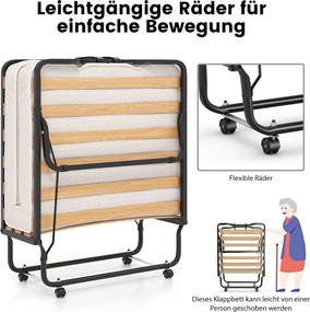 Costway Skládací postel Rolety matrace z paměťové pěny pro hosty Itálie