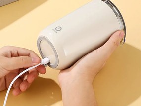 Verk Group Samomíchací hrnek 350 ml, ocelový termos na studené i horké nápoje, s usb a šňůrkou