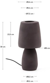 Tmavě hnědá stolní lampa (výška 30 cm) Tandy – Kave Home