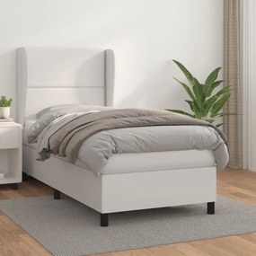 vidaXL Box spring postel s matrací 80 x 200 cm umělá kůže [3128938] Barva: Bílá