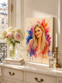 Foto obraz z vlastní fotky na plátno – Akvarelová exploze Rozměry obrazu: 40 x 50 cm