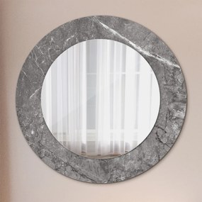 Kulaté zrcadlo tištěný rám Rustikální mramor fi 50 cm