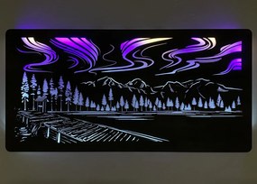 Li-Go "Polární záře" světelný RGBW obraz 230V 120x60 cm provedení povrchu: bříza