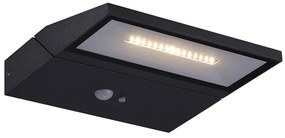 Zambelis E303 venkovní nástěnné LED solární svítidlo se senzorem grafit, 2W, 3000K, 18cm