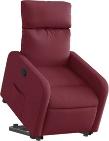 Zvedací polohovací křeslo vínové textil 3206702