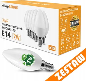 SADA 10x LED žárovka E14 7W 600lm - neutrální bílá