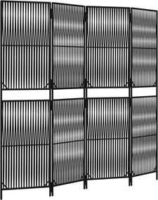 vidaXL Dělicí stěna 4 panely polyratan [365377] Barva: Černá
