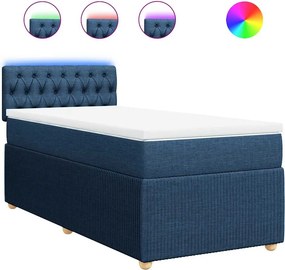 Box spring postel s matrací modrá 90x200 cm textil 3289652
