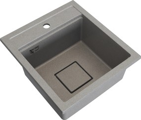 Gamma Quadro 4550, 1-komorový granitový dřez 450x495x220 mm, béžová, GMA-ZLE000219
