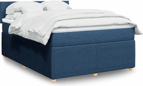 Box spring postel s matrací modrá 140x190 cm textil 3287450