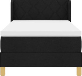 Postel s boxspringem s čelo Černá 200 x 90 cm textil 3341337