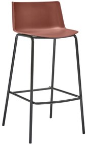 OnaDnes -20% Hoorns Červená plastová zahradní barová židle Chas 74 cm