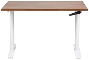 Manuálně nastavitelný psací stůl 120 x 72 cm tmavé dřevo/bílý DESTINAS Beliani