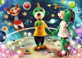 Trefl - Puzzle - Třpytivé puzzle Treflíci: Mezi hvězdami / 100 dílků /