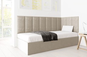 Eka Čalouněná postel Lucy s čalouněnými panely ZDARMA - 90x200 cm Barva látky Trinity: Černá (Trinity 2316)