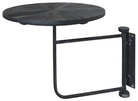 Černý antik dřevěný kulatý nástěnný stůl Tin Wall Table - 30*40 cm