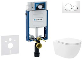 Geberit Kombifix - Set předstěnové instalace, klozetu Oudee Vortex a sedátka softclose, tlačítko Sigma20, bílá/chrom SANI15CA3186