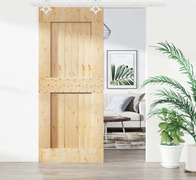 vidaXL Posuvné dveře s kováním 85 x 210 cm masivní borové dřevo [3203167]