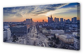 Obrazy na plátně Varšava mrakodrapy Sunset 120x60 cm