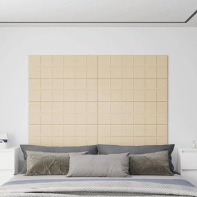 vidaXL Nástěnné panely 12 ks krémové 90 x 30 cm textil 3,24 m²